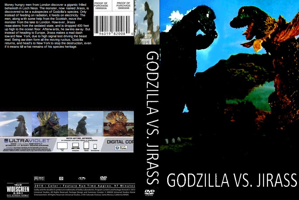 Godzilla Vs Jirass Dvd Cover By Steveirwinfan96 On Deviantart