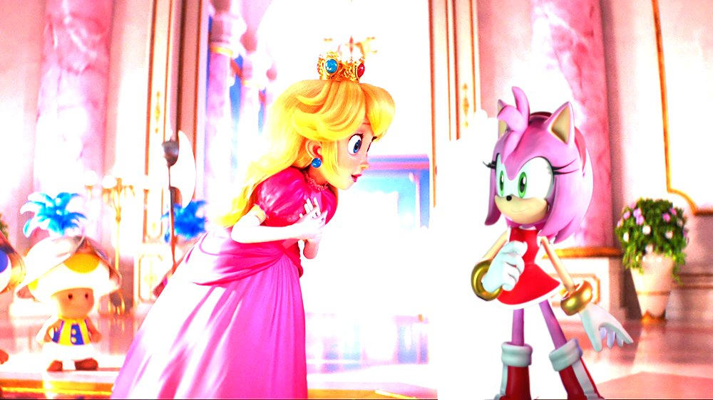 Amy Rose Meets Princess Peach By Steveirwinfan96 On Deviantart