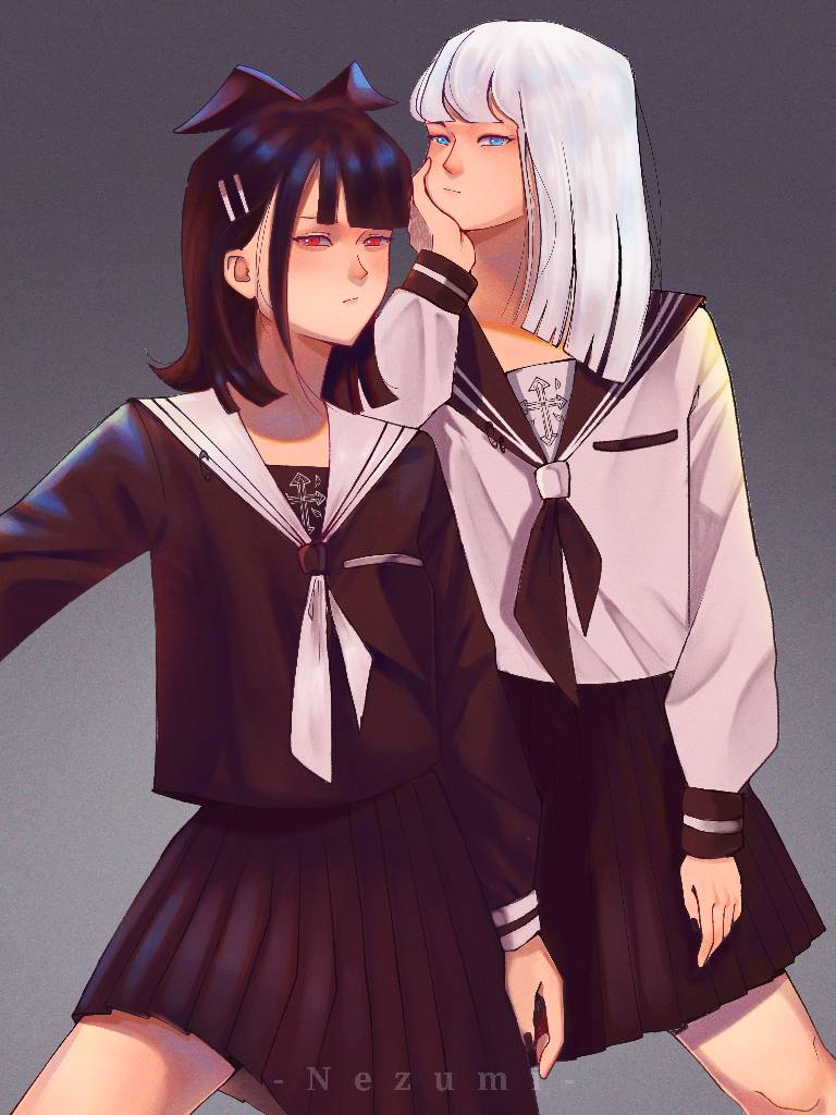 Two Girls Hanging Out By Sue Nezumi On Deviantart
