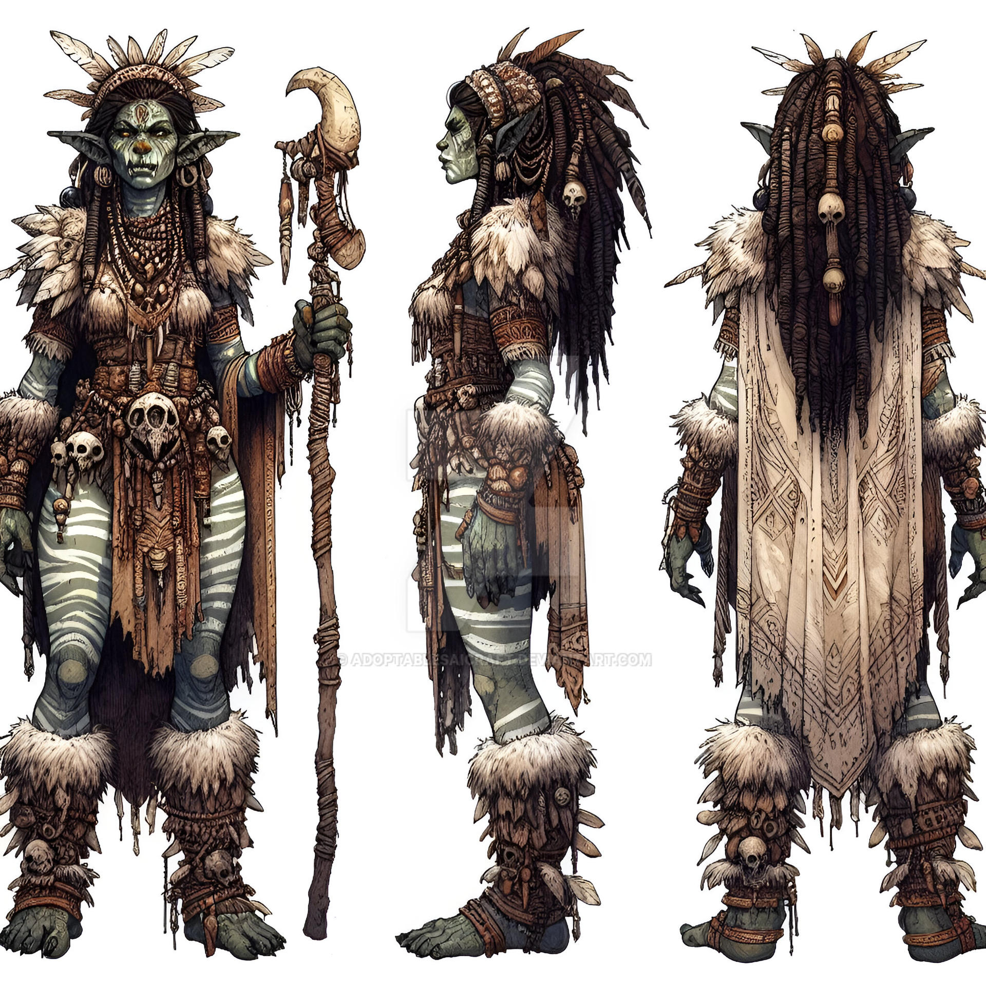 Orc Female Warrior Lady Character Art 7 By Aicraftadoptables On Deviantart