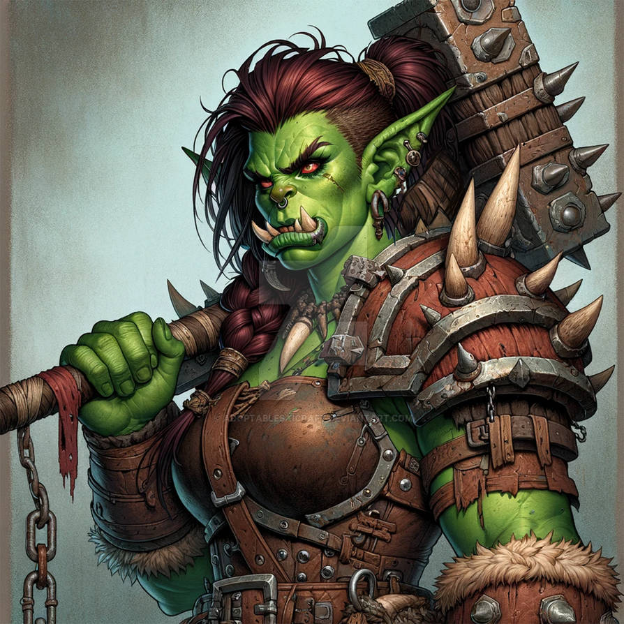 Adoptable Orc Female With Hammer 5 By Adoptablesaicraft On Deviantart