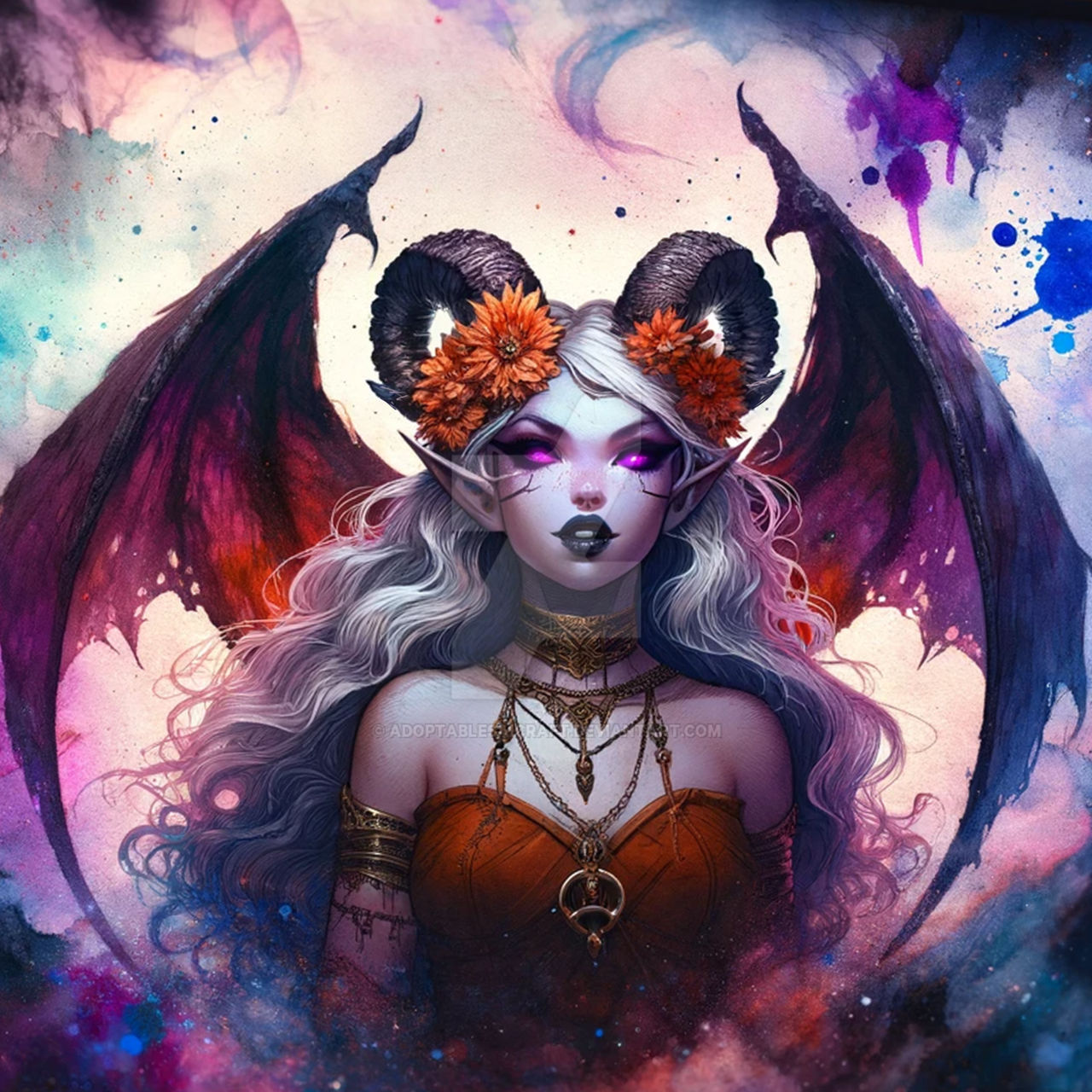 Succubus Horned Demoness Art Portrait 6 By Adoptablesaicraft On Deviantart