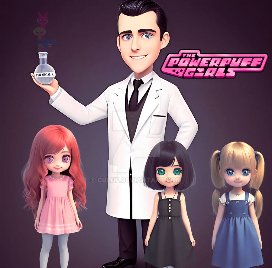 The Powerpuff Girls And Professor Utonium By Culuf On Deviantart