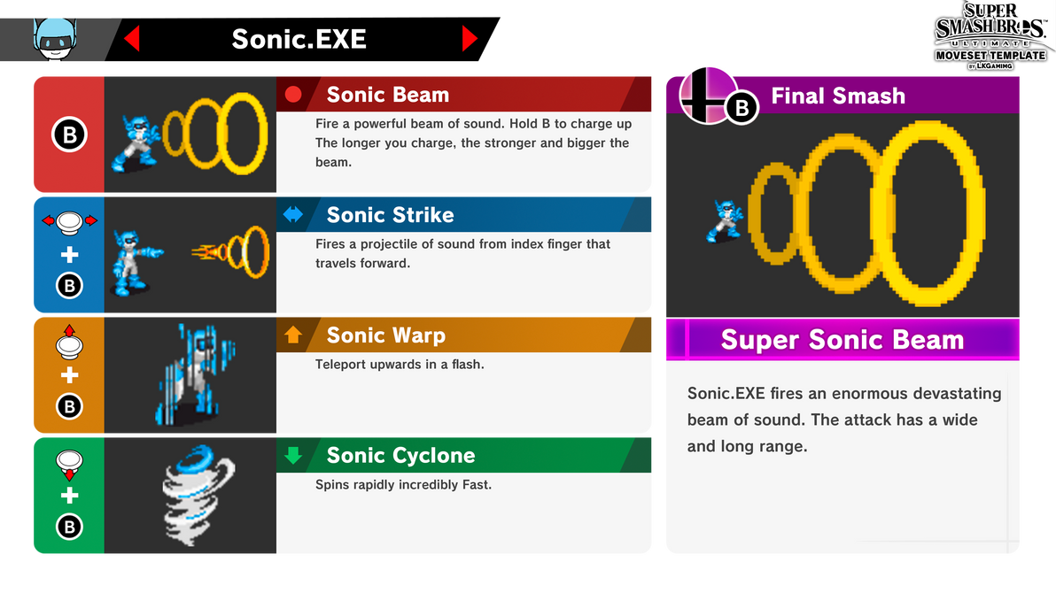 Sonicexe Netnavi Super Smash Bros Moveset By Kaithehedgefox10 On Deviantart