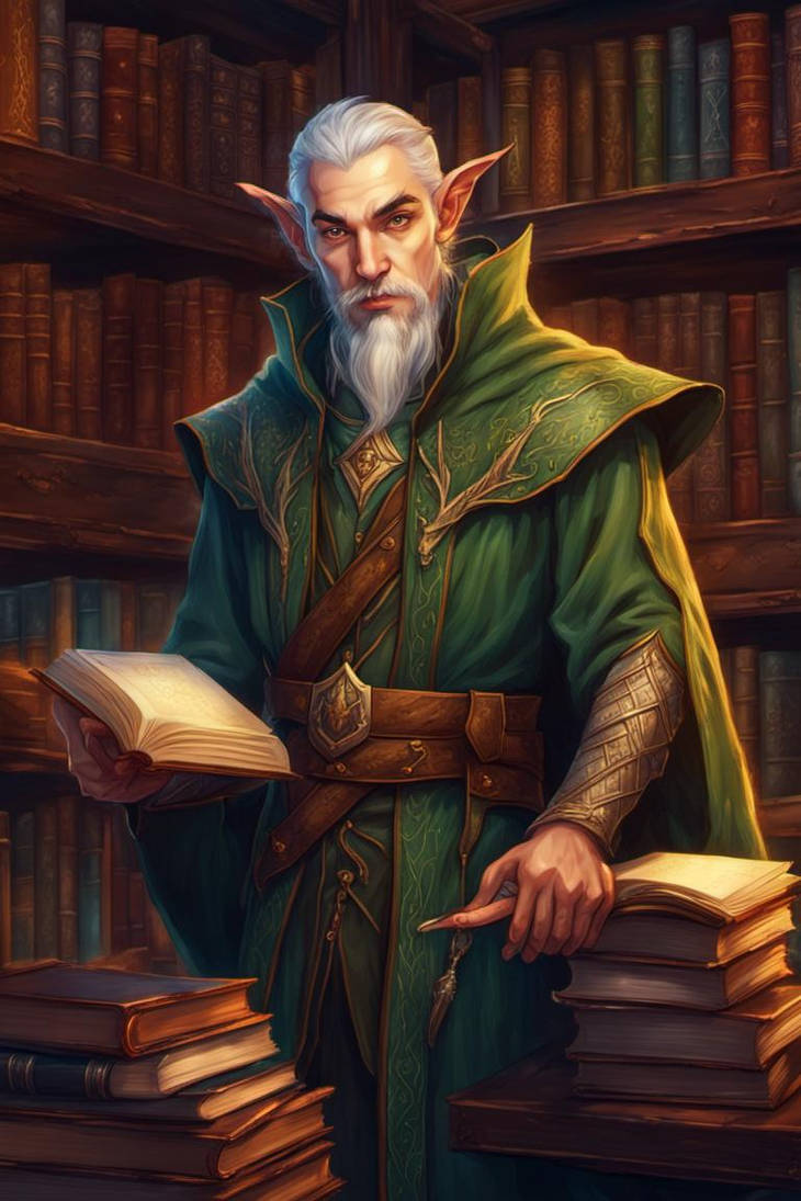 Portrait of male elven sage in personal library 02 by MainlyRPGstuff on ... Portrait of male elven sage in personal library 02 by MainlyRPGstuff on ...