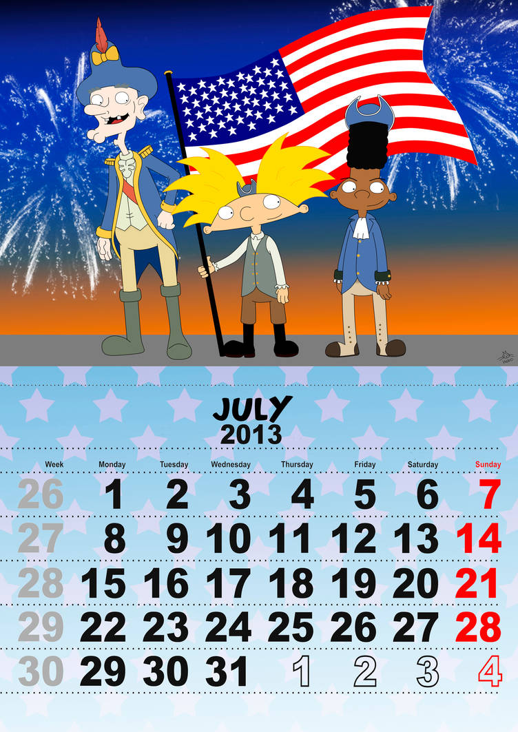 Hey Arnold Calendar 2013 July By Hebofreire On Deviantart
