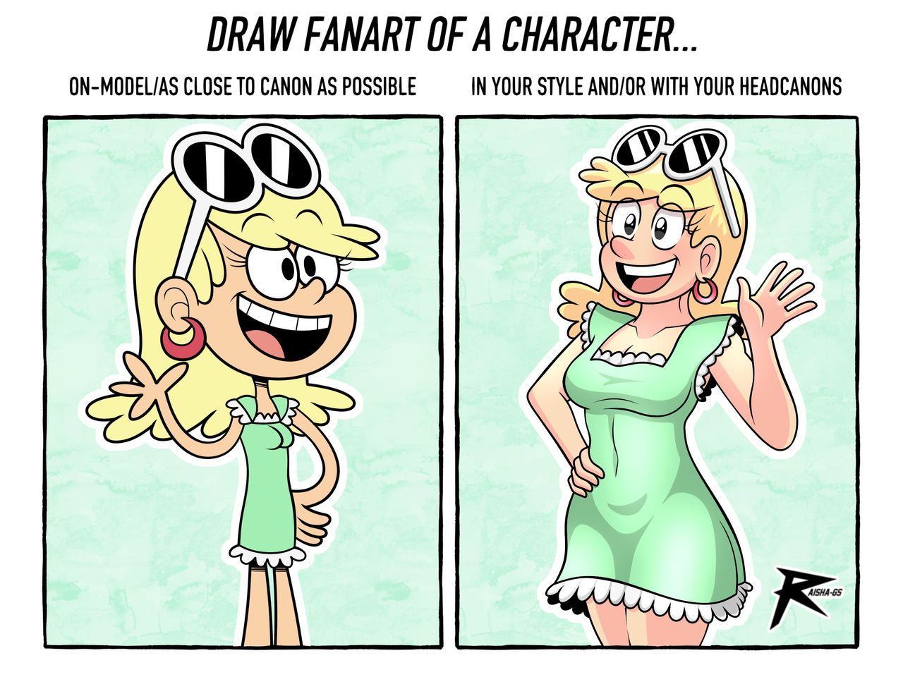The Loud House Canon Style Vs My Style Leni Loud By Raishags On
