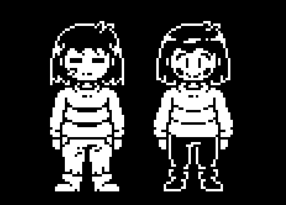 Frisk And Chara Battle Sprites By Lazyarter On Deviantart