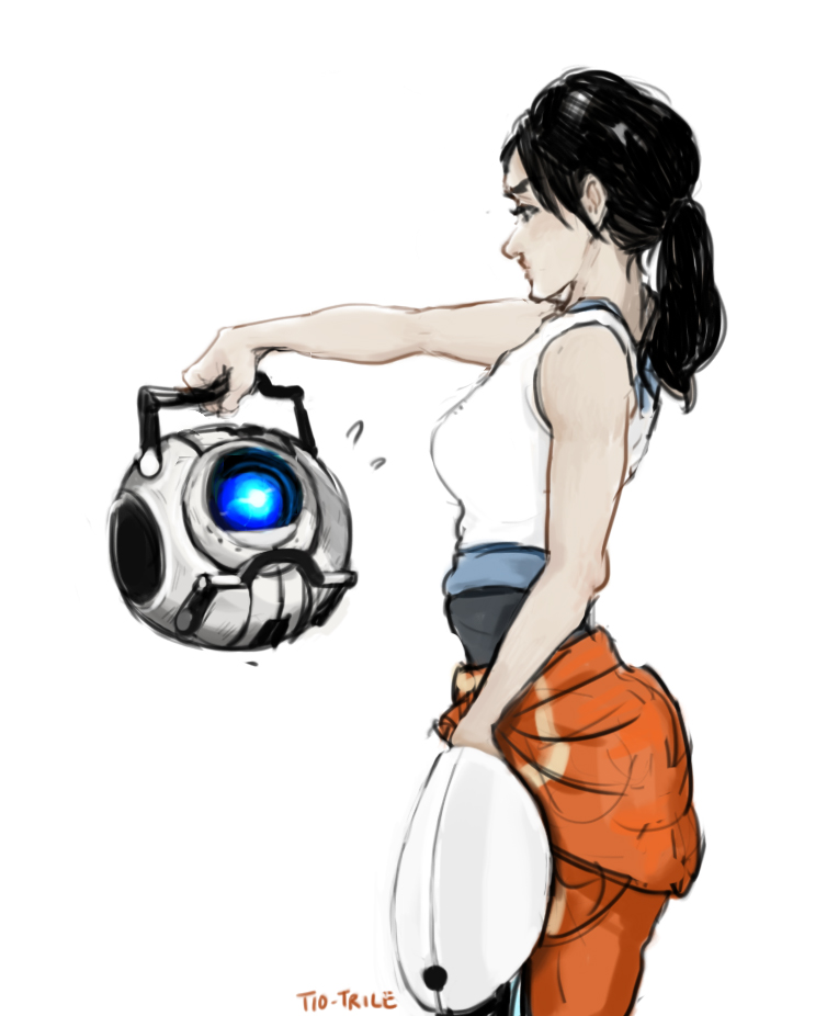 Chell And Wheatley By Tio Trile On Deviantart