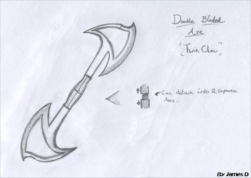 Double-Bladed Axe by UnderwoodART on DeviantArt
