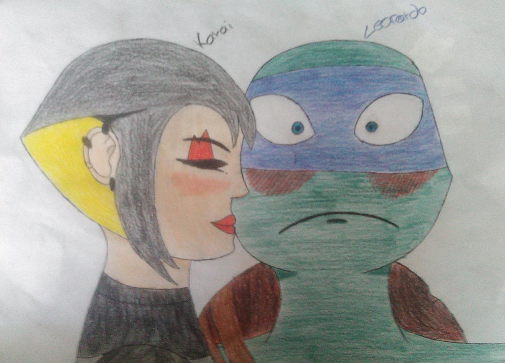 Tmnt 2012 Karai Kiss Leos Cheek By Marytmnt On Deviantart