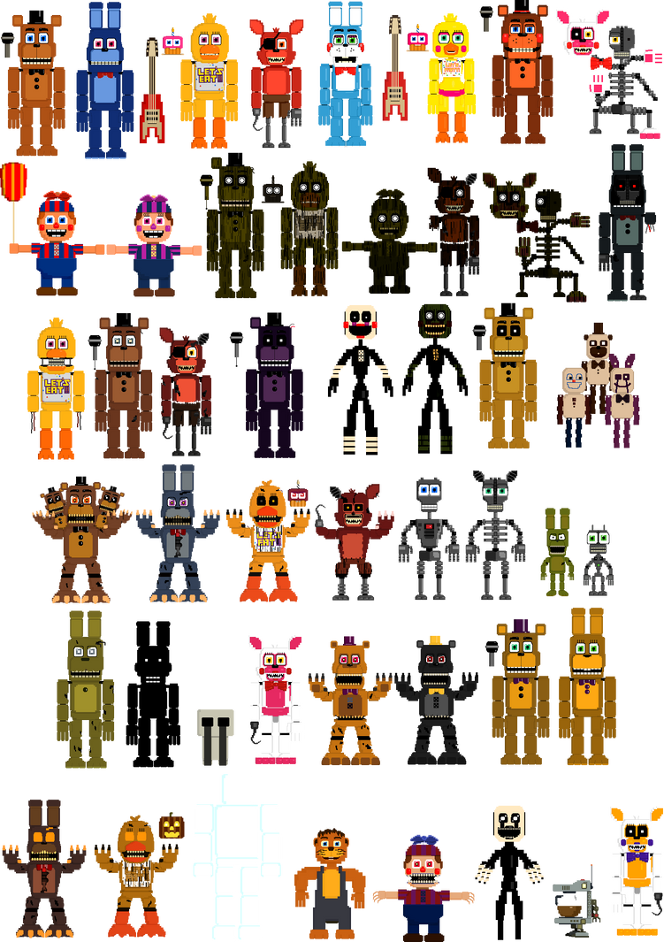 Fnaf World Animatronics 8-bit by 133alexander on DeviantArt Fnaf World Animatronics 8-bit by 133alexander on DeviantArt