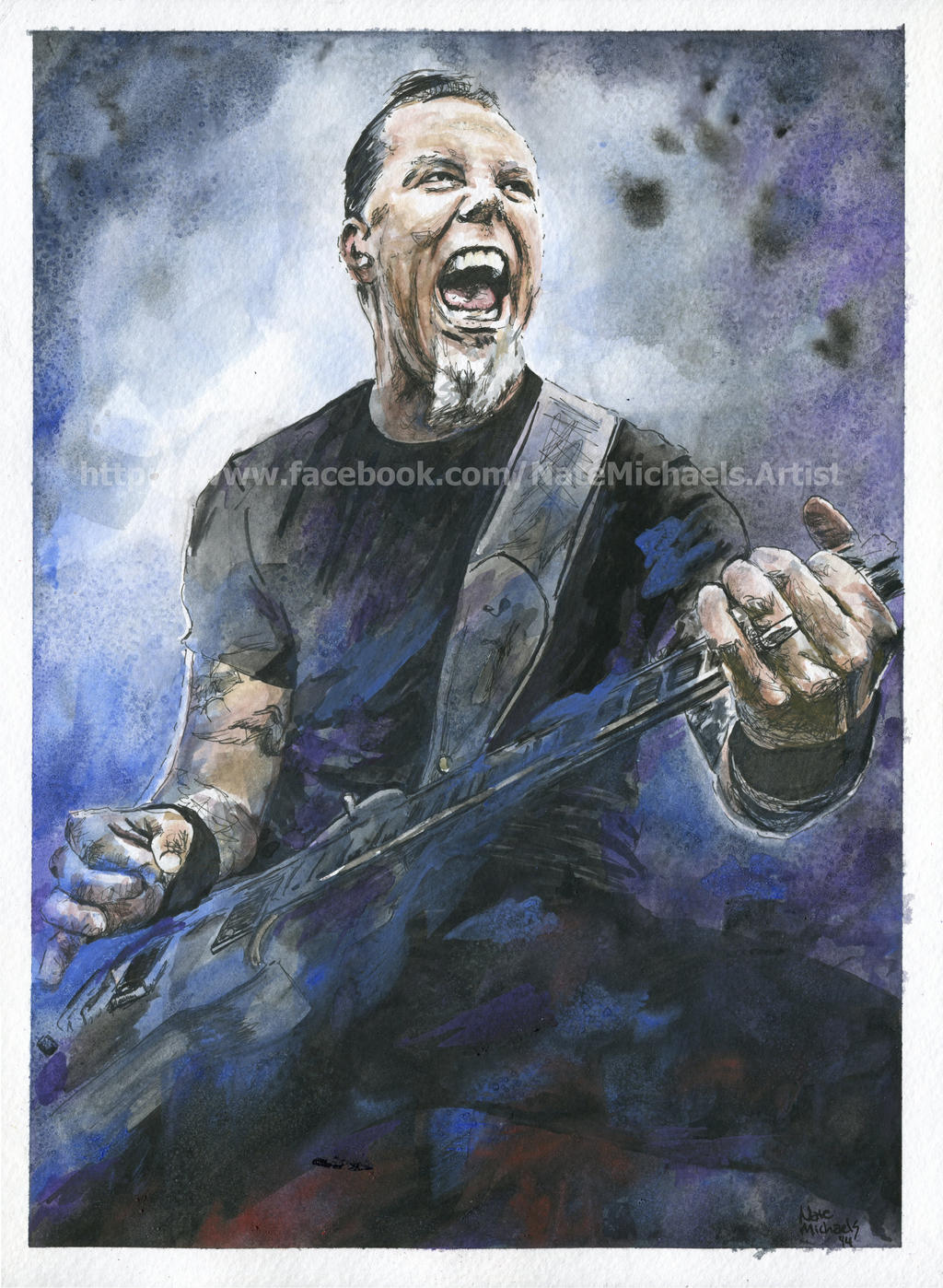 James Hetfield 2 Watercolor And Ink Portrait By Natemichaels On Deviantart