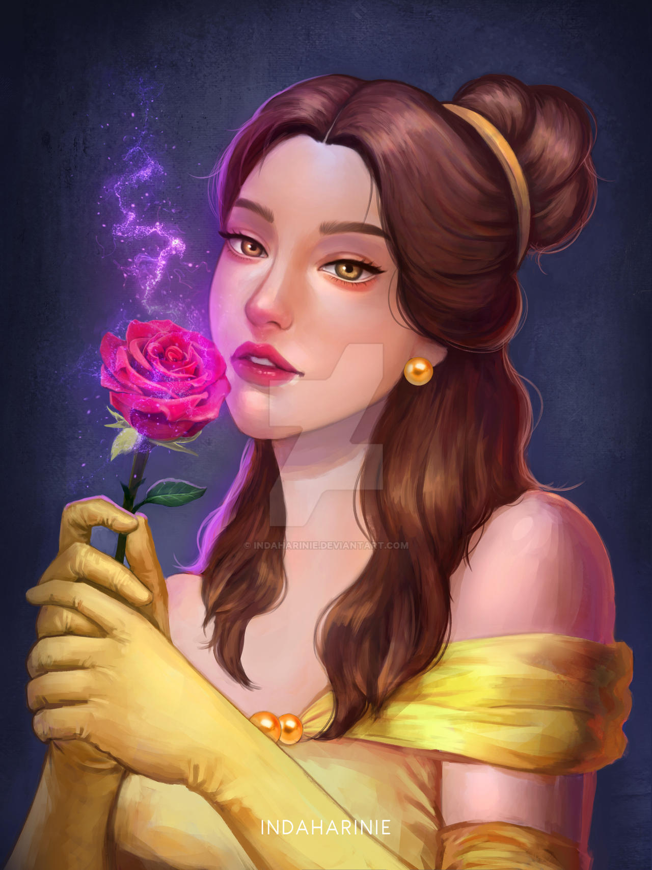 Belle Disney Princess Fanart By Indaharinie On Deviantart