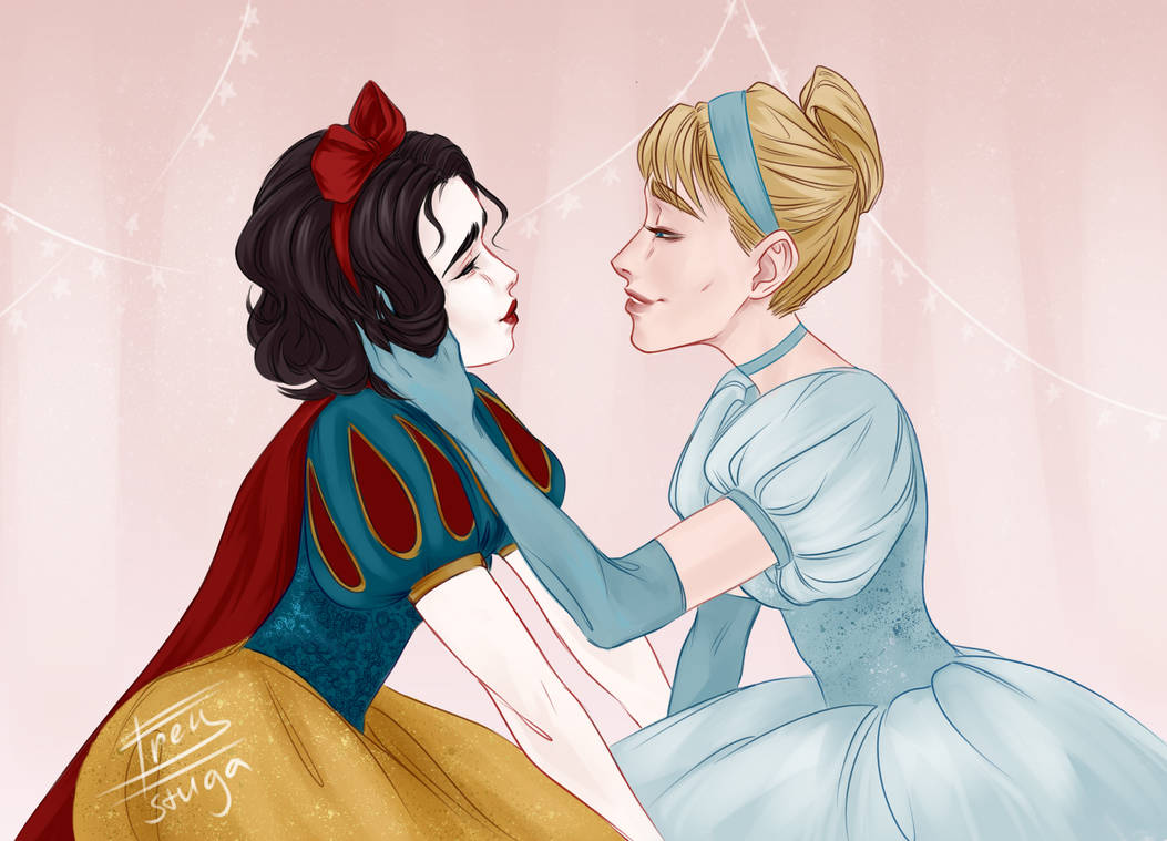 Cinderella And Snow White Kiss By Freyforbannad On Deviantart