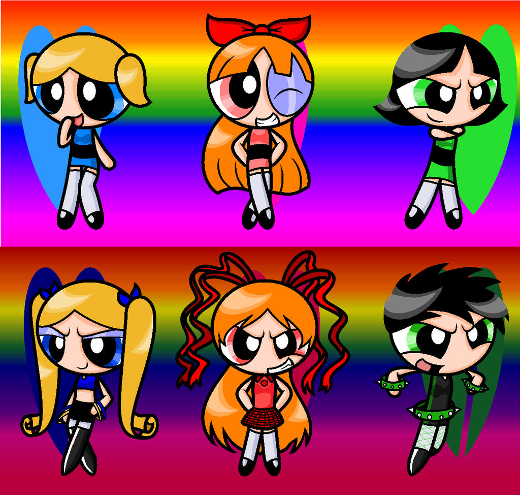 Powerpuff Girls And Powerpunk Girls By Viannilla On Deviantart