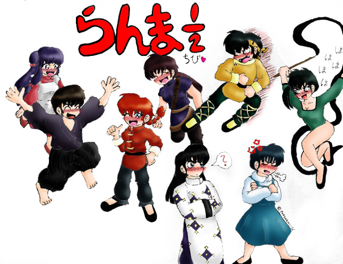 Ranma chibis attack by Popcorni on DeviantArt