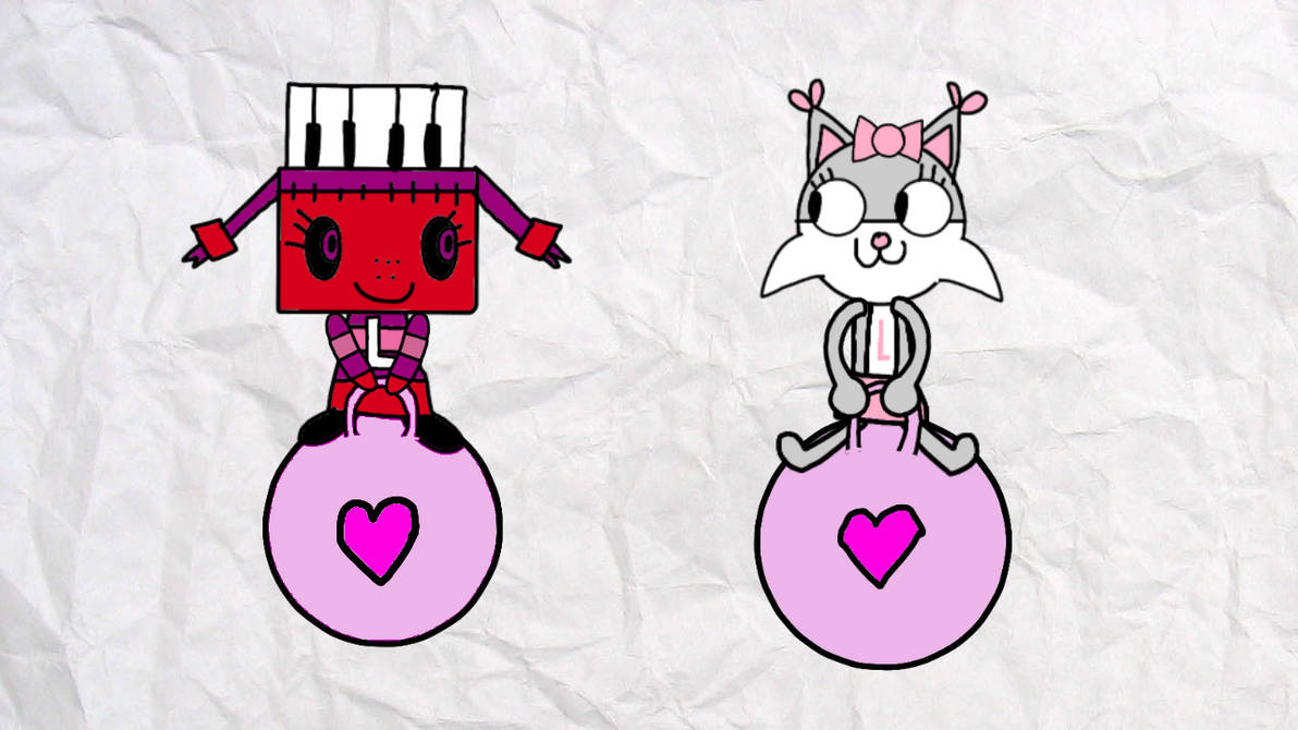 Liddy And Lazzie On Pink Loveheart Hopper Ball By Jurrianskylark On Deviantart