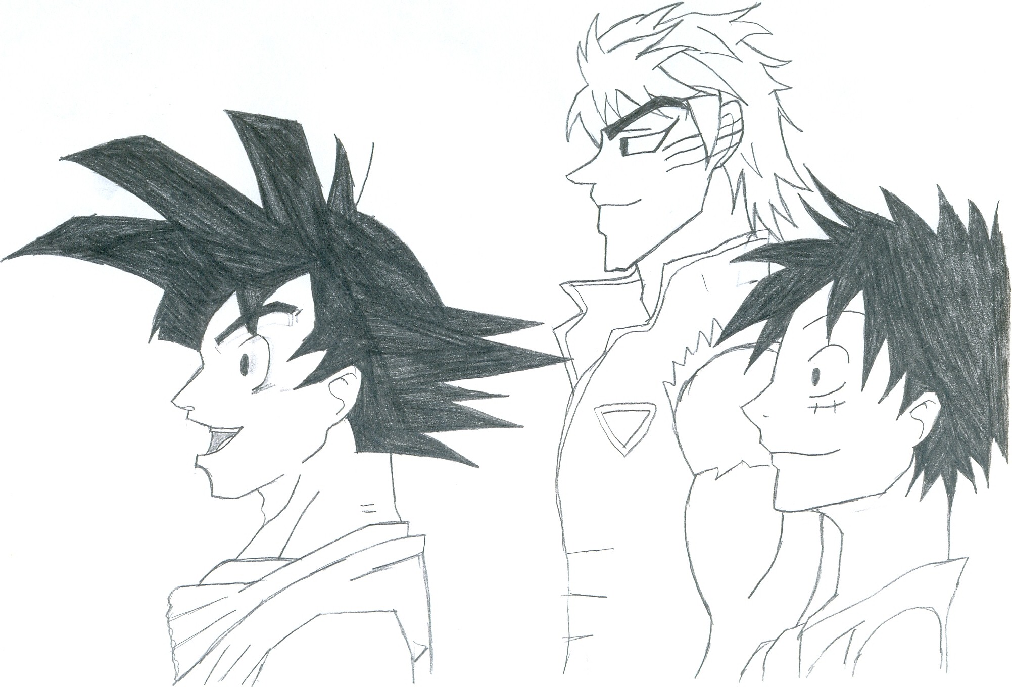 Goku Toriko Luffy From One Peace Special By Amazingtableheadman On Deviantart