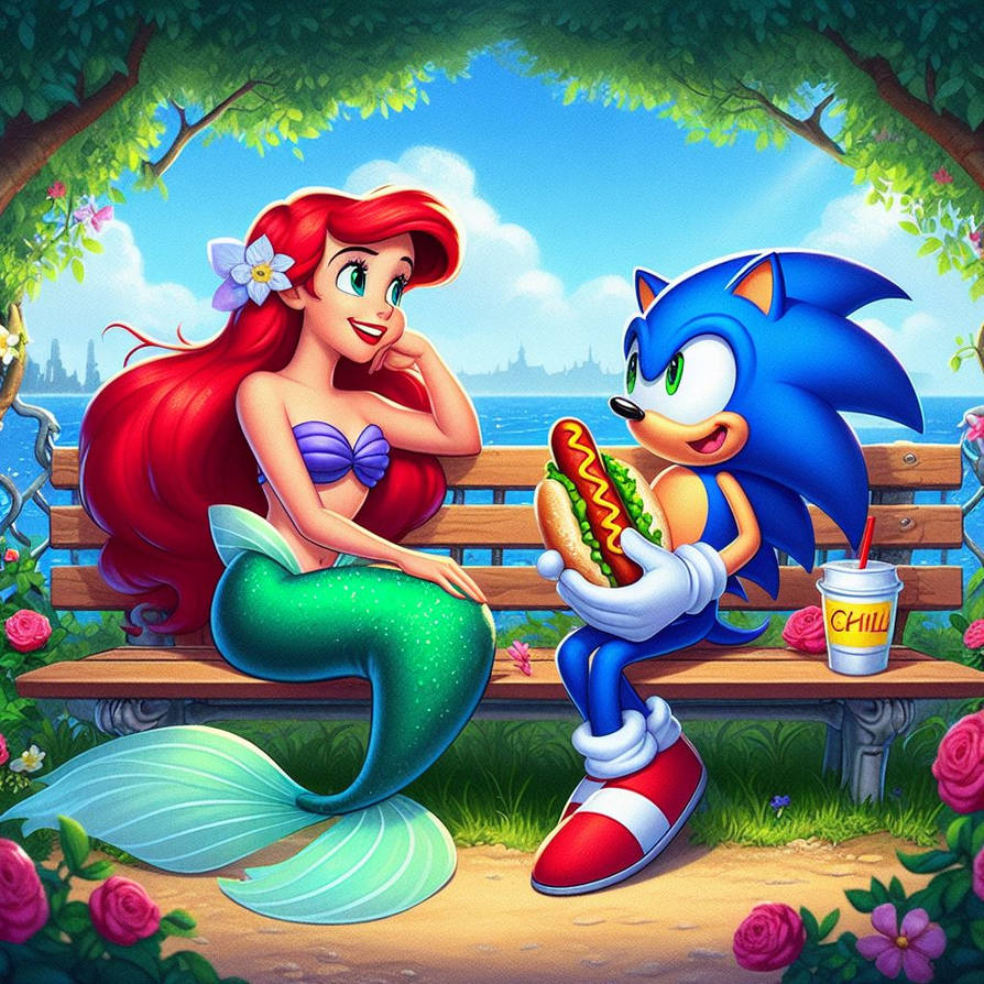 Ariel And Sonic By Spongebobnintendo20 On Deviantart