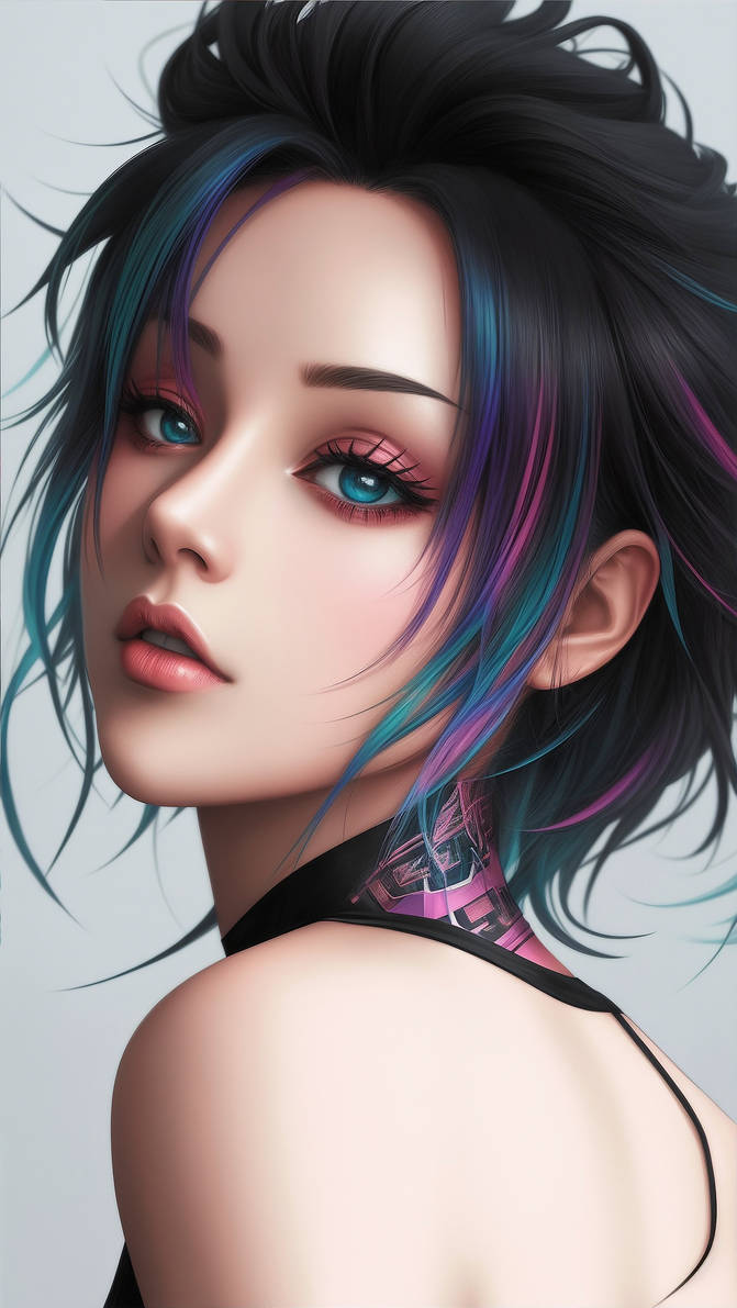 Modern Anime Character With Vibrant Color Of Cyber By Lukadidada On Deviantart