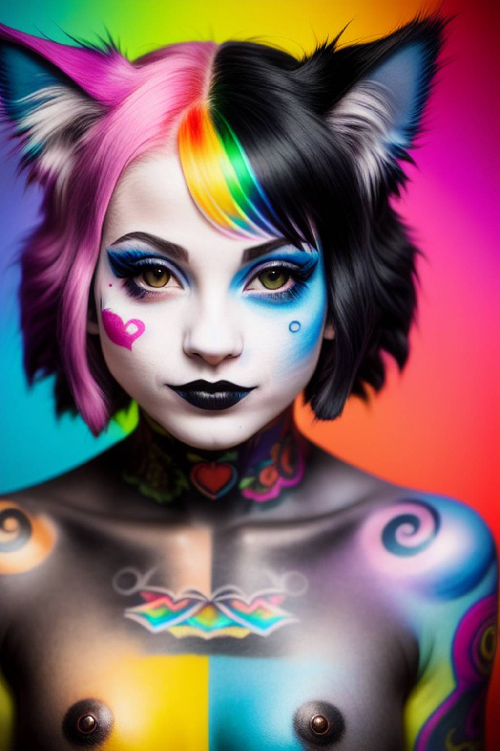 Rainbow Cat Girl By Tattooedpup On Deviantart
