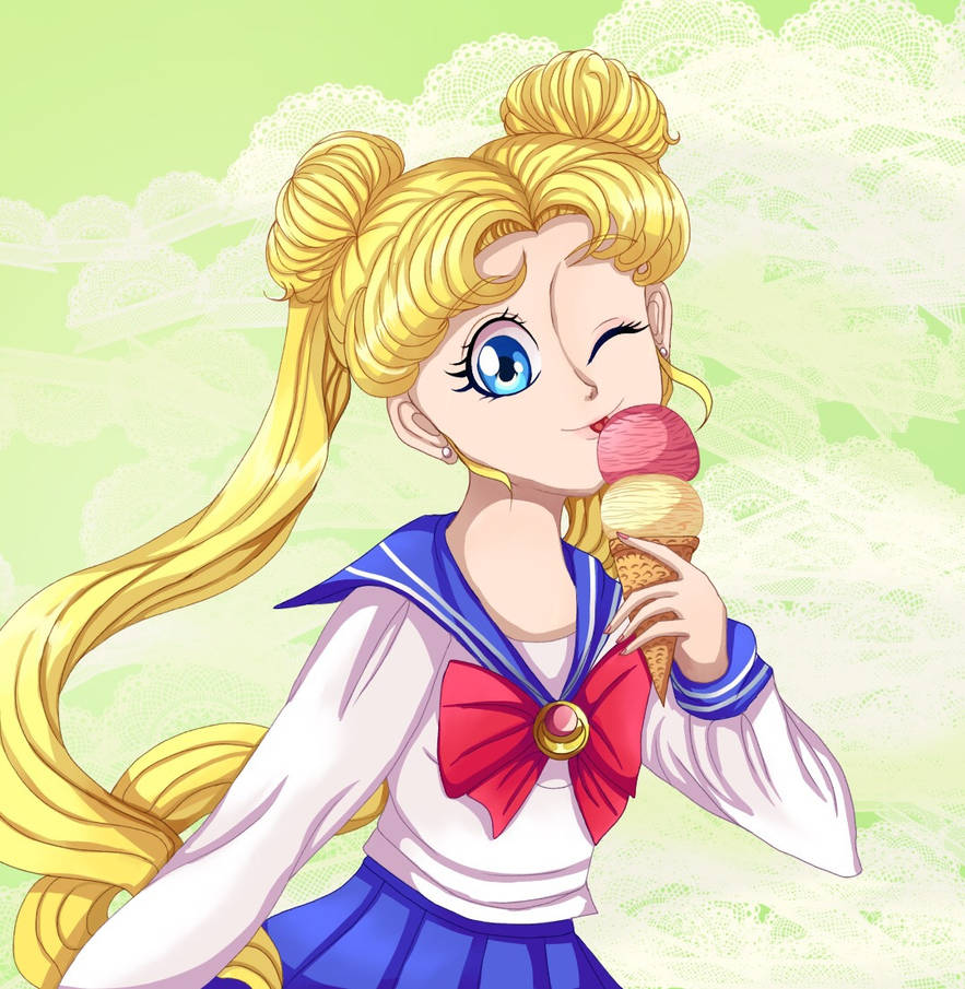 Sailor Moon With Ice Cream By Theladysknight On Deviantart