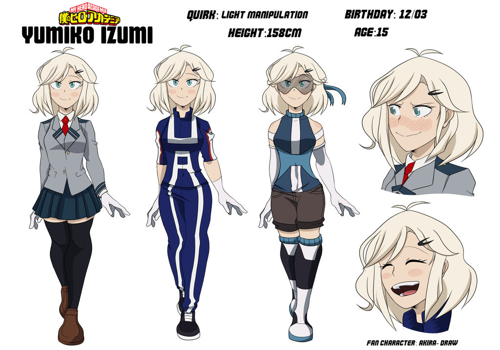 Yumiko Izumi Reference sheet (Fc BNHA) by Akira-Draw on DeviantArt Yumiko Izumi Reference sheet (Fc BNHA) by Akira-Draw on DeviantArt