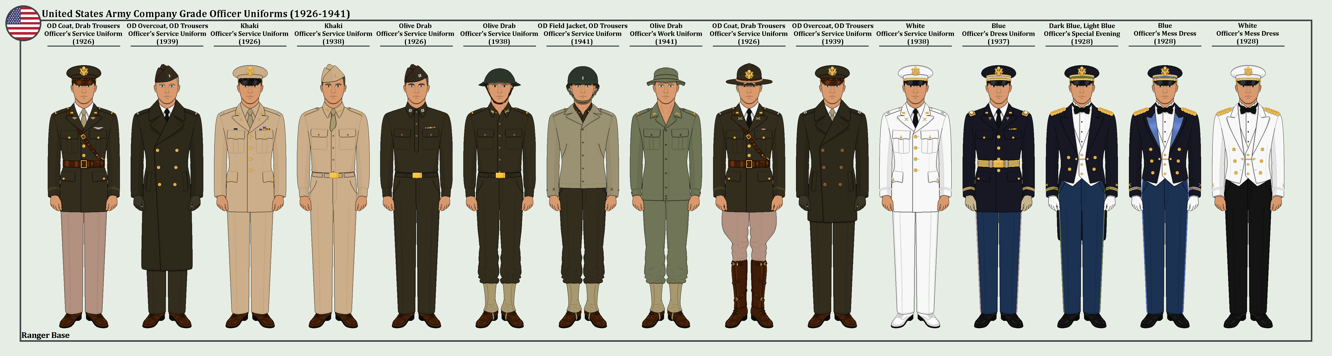 US Army Company Grade Officer Uniforms (1926-1941) by An-Assortment on ... US Army Company Grade Officer Uniforms (1926-1941) by An-Assortment on ...