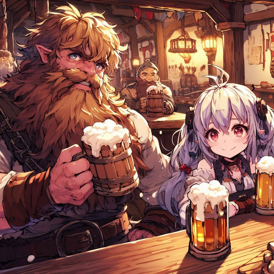Dwarven Guy And Girl In The Tavern By Psevdokkz On Deviantart