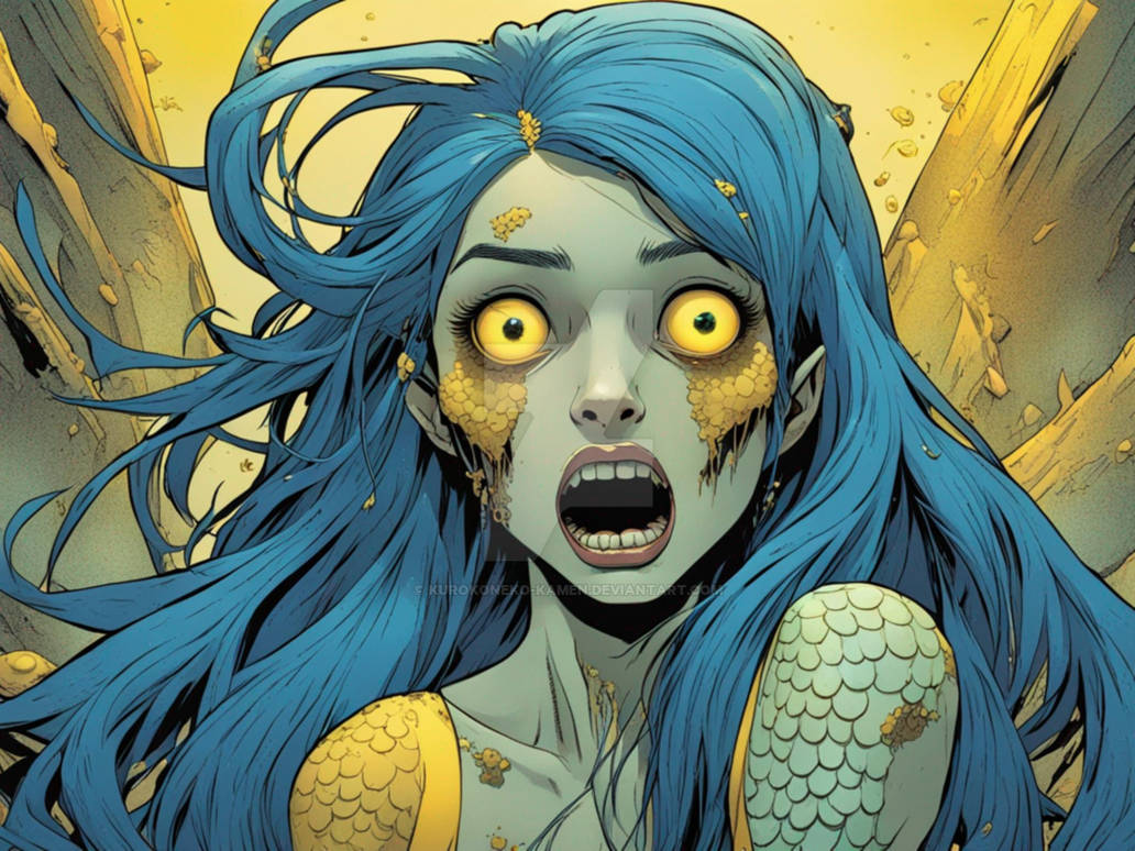 Zombie Mermaid Sees Zombie Shark By Kurokoneko Kamen On Deviantart