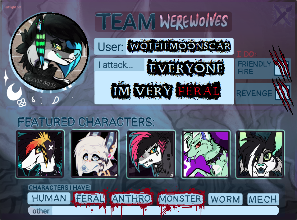 {ARTFIGHT 2023}: Team Werewolves by WolfieMoonscar on DeviantArt {ARTFIGHT 2023}: Team Werewolves by WolfieMoonscar on DeviantArt