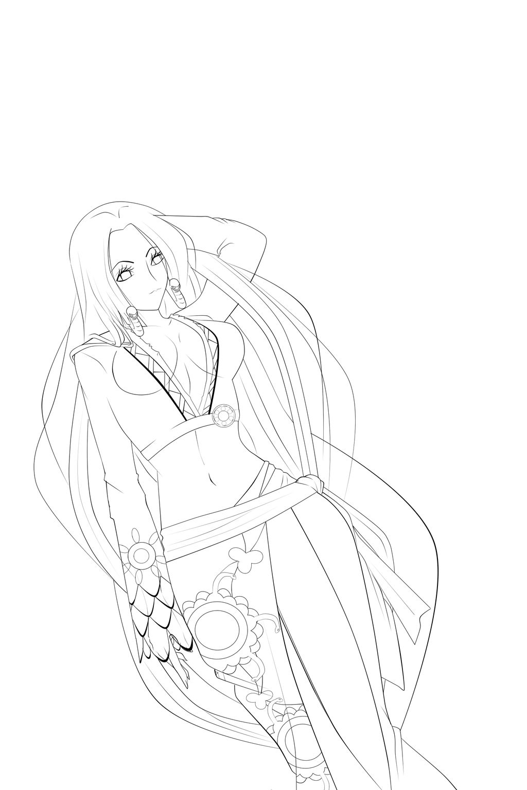 Boa Hancock Lineart By Krisliao On Deviantart
