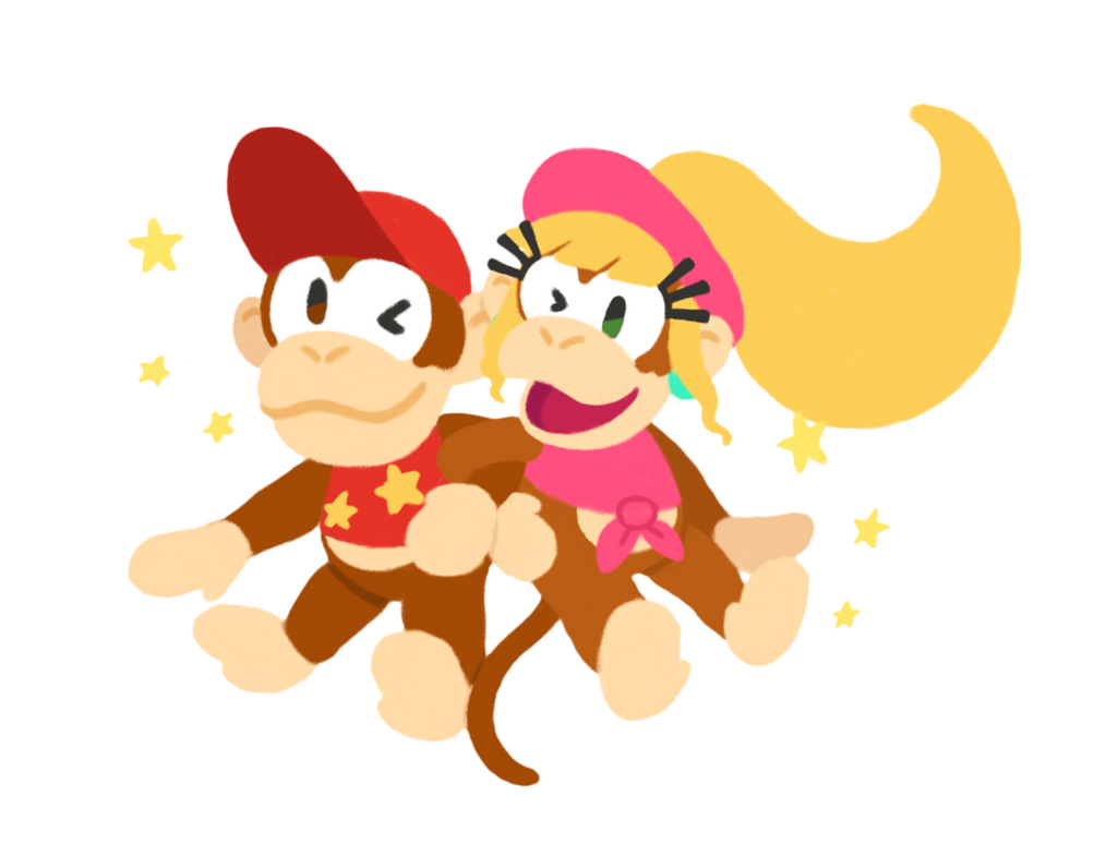 Diddy Kong And Dixie Kong By Clockworkstarss On Deviantart
