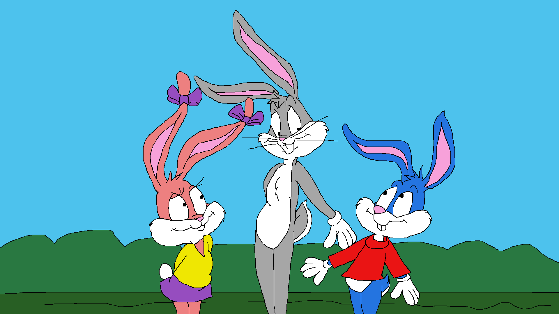 Buster And Babs With Bugs Bunny By Tomarmstrong20 On Deviantart