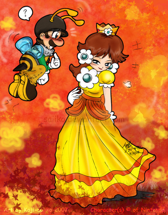Mario: Bees and Daisies by saiiko on DeviantArt
