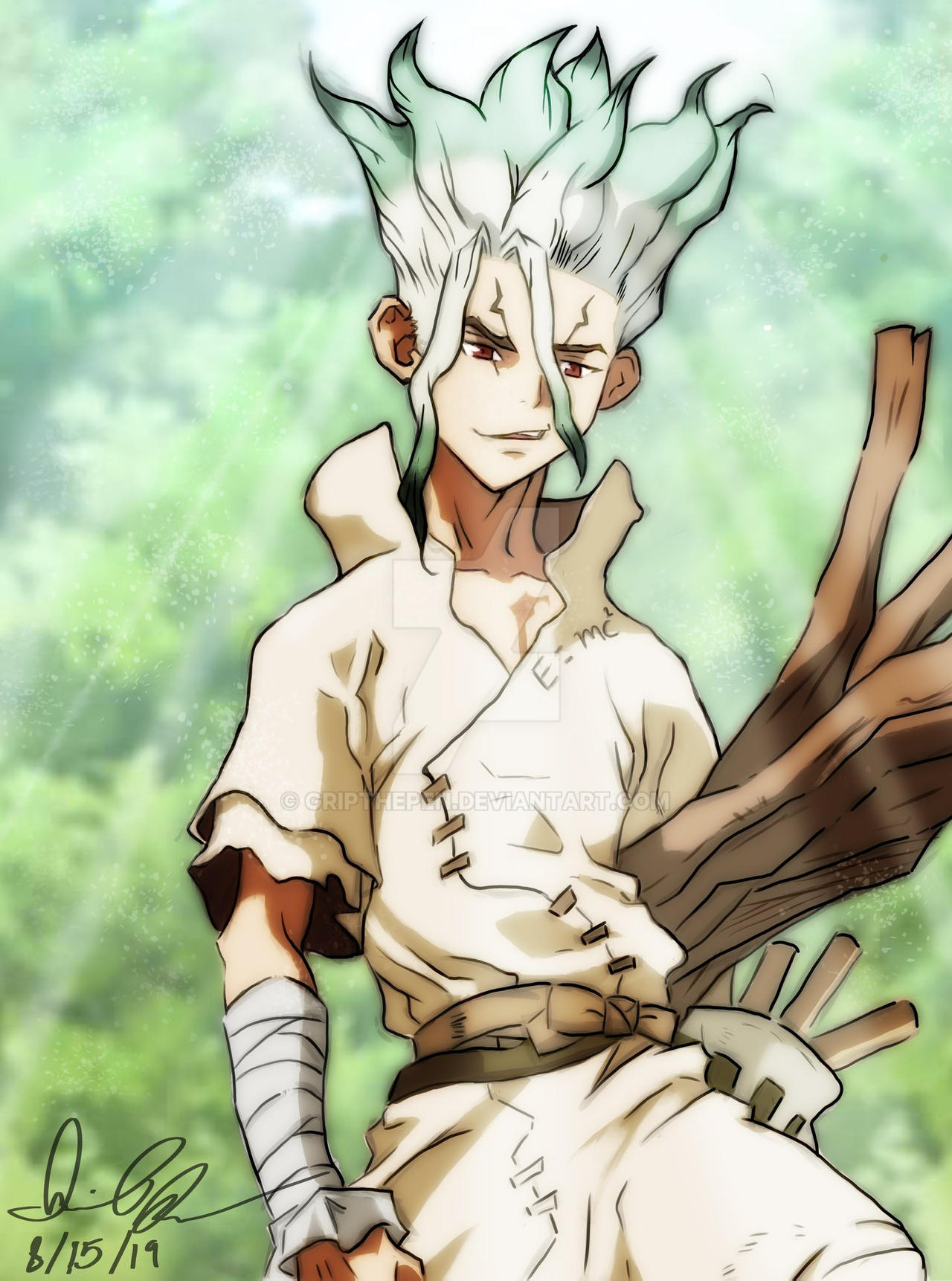 Dr Stones Senku By Gripthepen On Deviantart