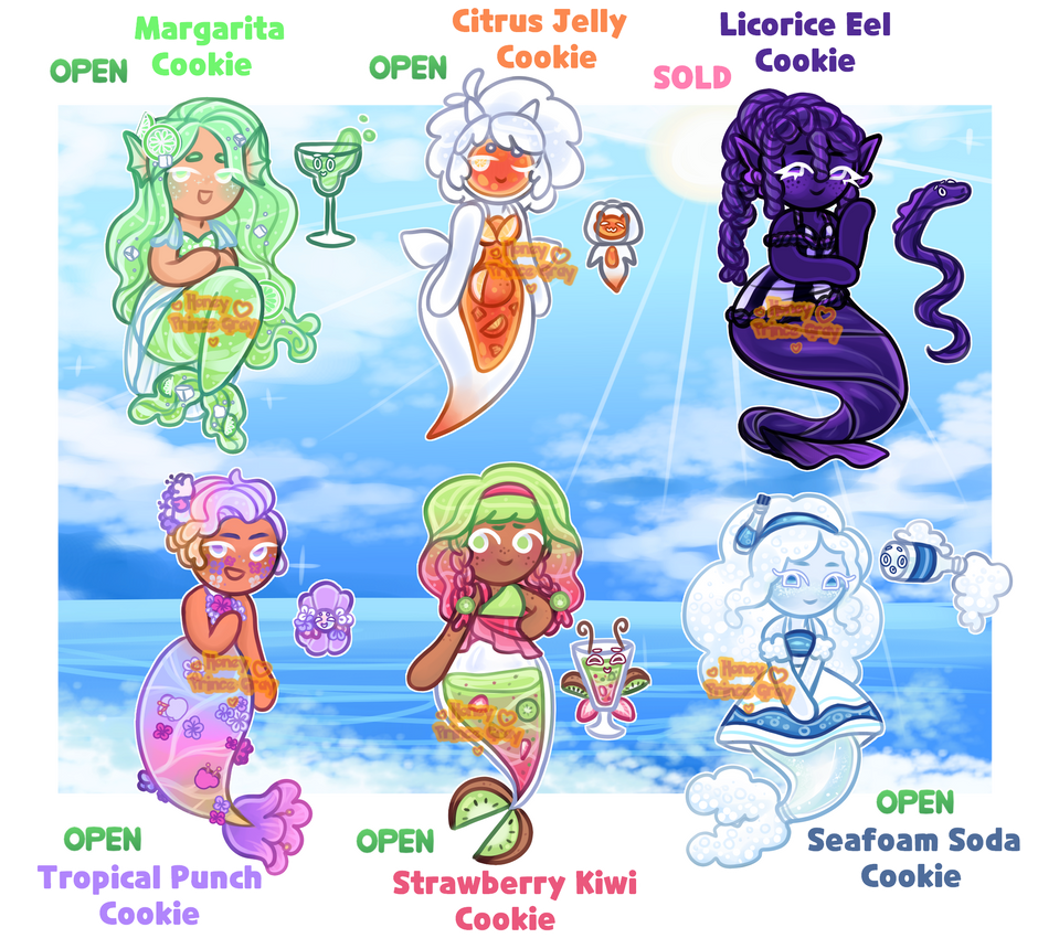 All Sold Mermay Cookie Run Pt 2 By Honeyprincegray On Deviantart