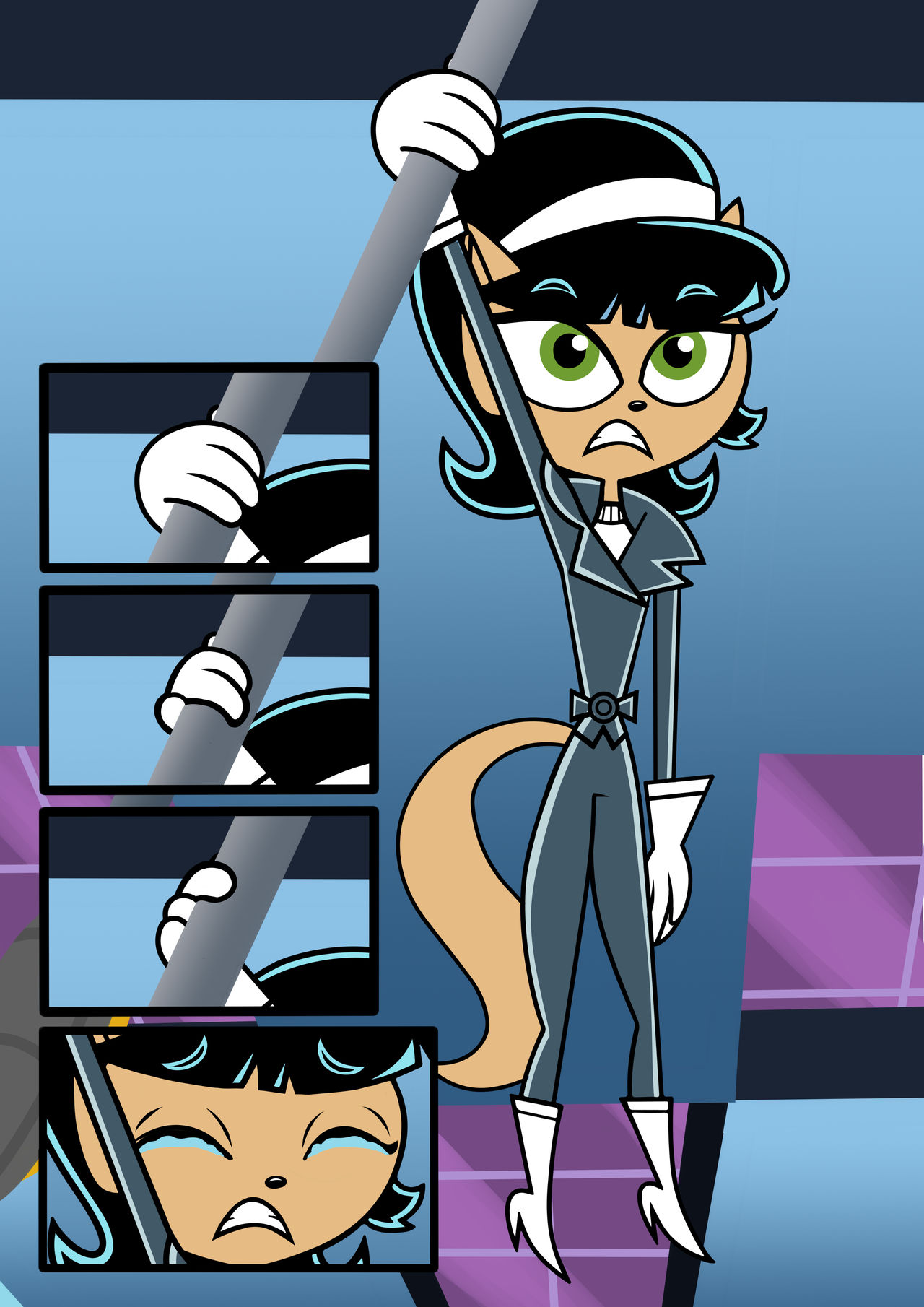 Kitty Katswell Cliffhanging By Alonsoplay On Deviantart
