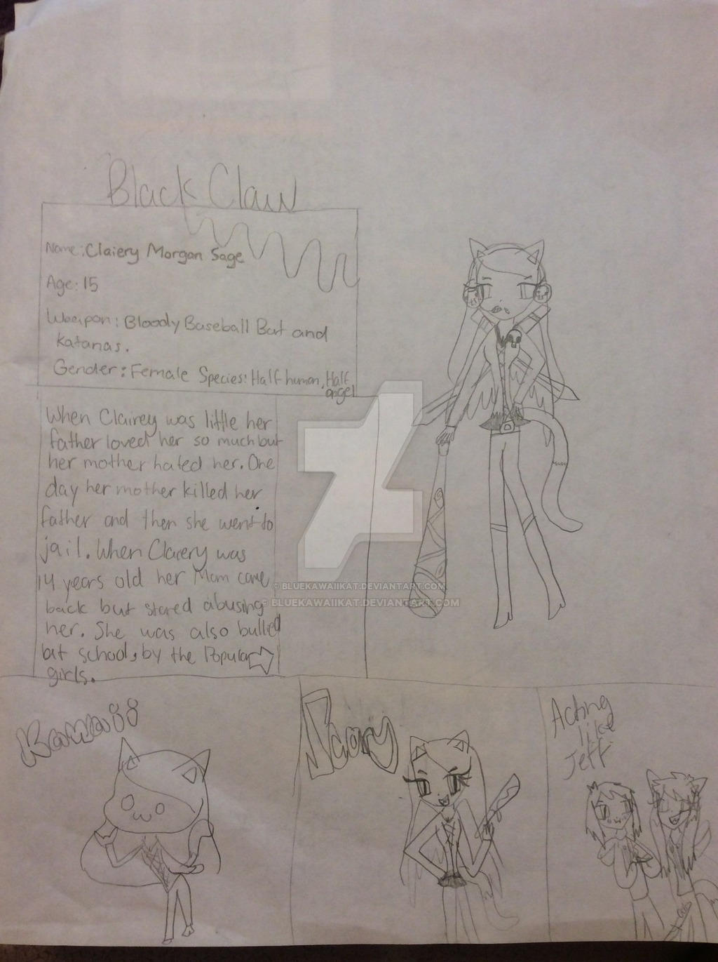 Creepypasta Oc Black Claw By Bluekawaiikat On Deviantart