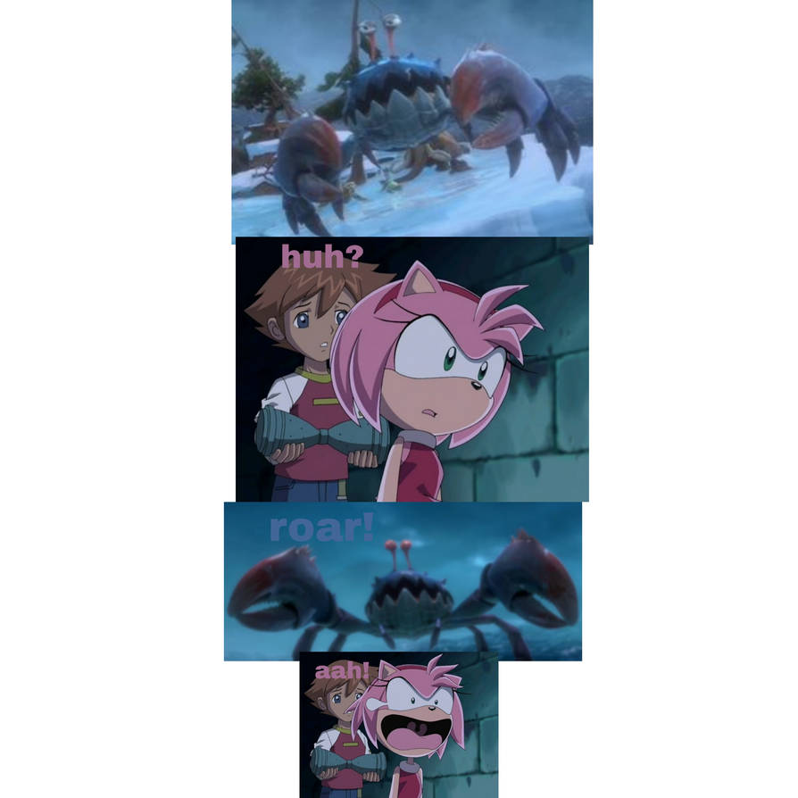 Amy rose is scared of a giant crab! by sonicboomgirl2023 on DeviantArt Amy rose is scared of a giant crab! by sonicboomgirl2023 on DeviantArt
