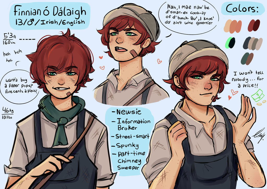 Finnian - Original Character Reference Sheet by Idamessygirl on DeviantArt Finnian - Original Character Reference Sheet by Idamessygirl on DeviantArt