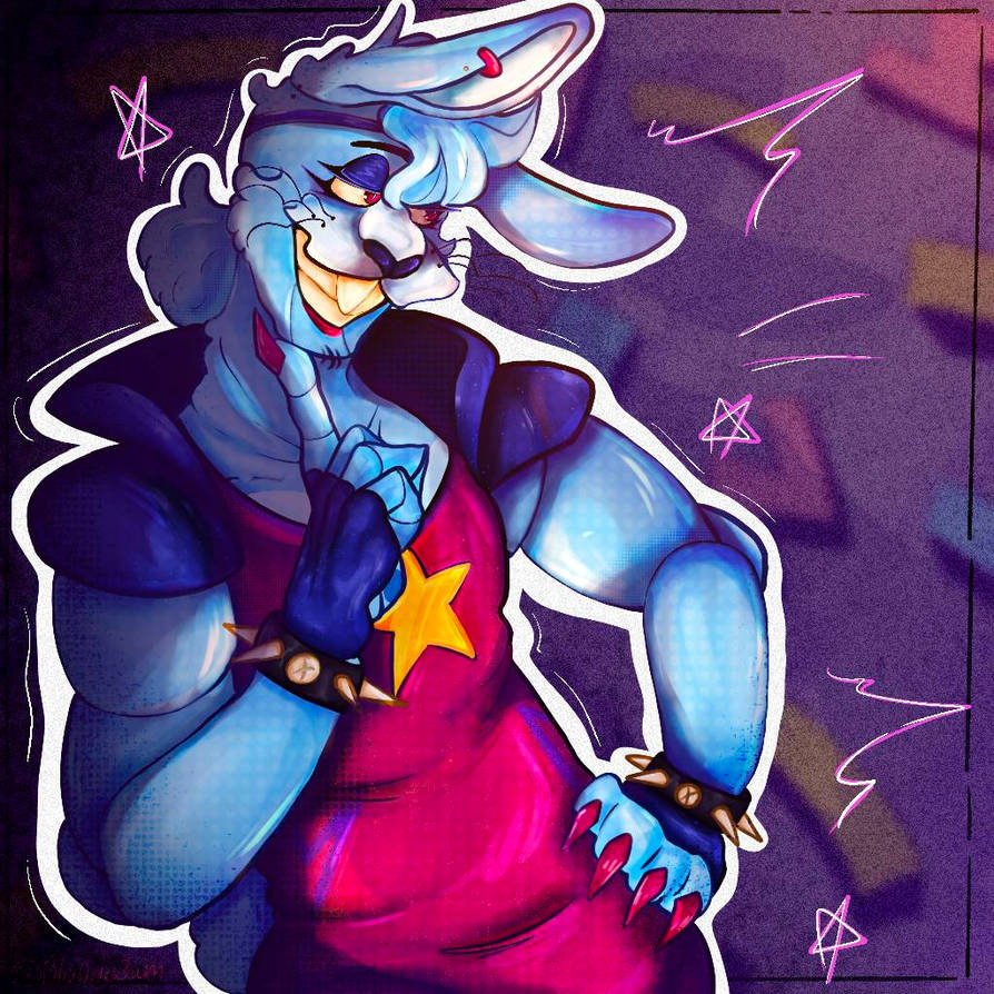 Fnaf Glamrock Bonnie Fan Art By Blo0dd3um On Deviantart
