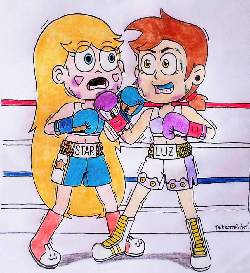 Boxing Match Luz Noceda Vs Star Butterfly By Thitikornartist On