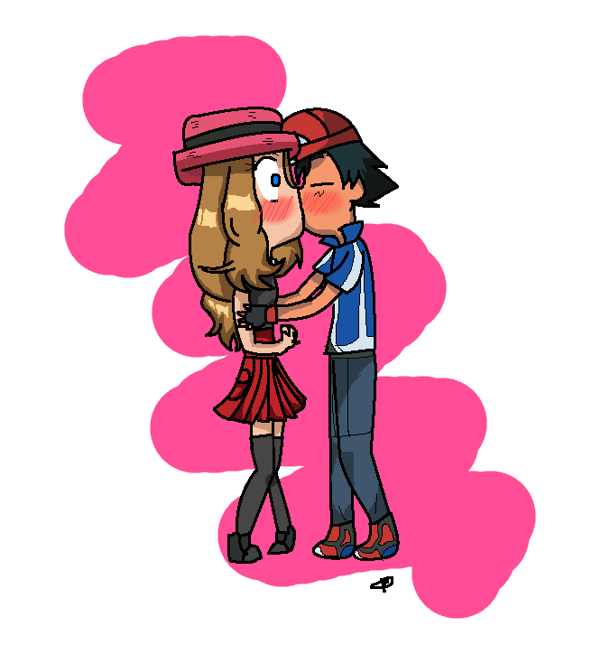 Ash And Serena Kiss Ouo By Lavvyshy On Deviantart