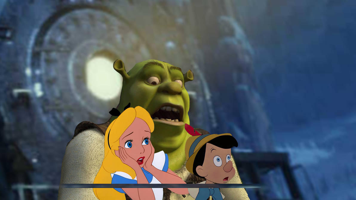 Shrek Alice And Pinocchio Scared And Yelling By Maxgoudiss On Deviantart