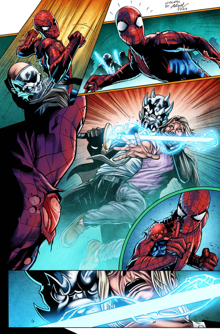Spider Man And Demons Page Colors Sample 2 By Adrieldallavecchia On