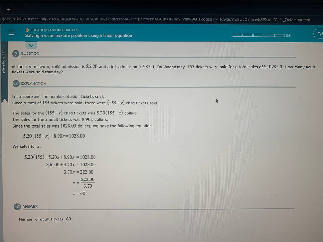 Math: Solve a value mixture problem using a linear by ... Math: Solve a value mixture problem using a linear by ...