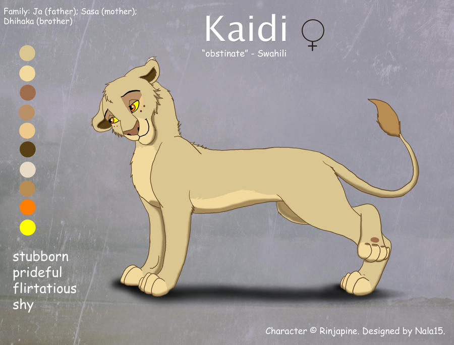 Kaidi Character Design For Rinjapine By Nala15 On Deviantart
