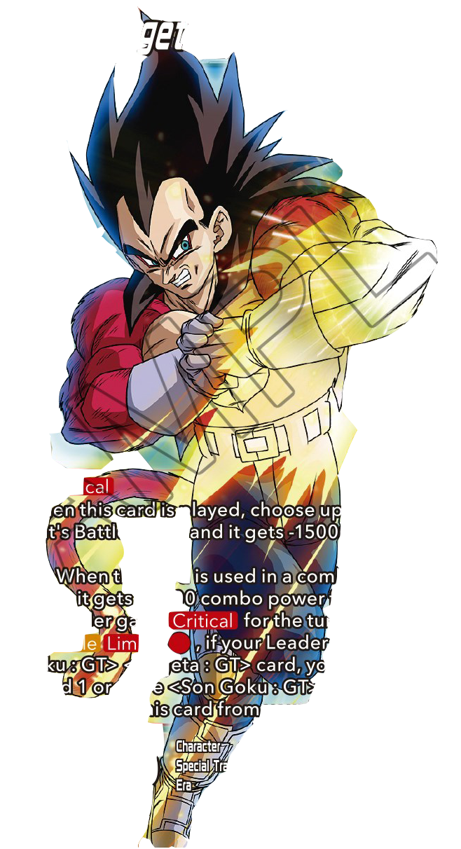 Super Saiyan 4 Vegeta Render Dbs Cardgame By Robzap18 On Deviantart